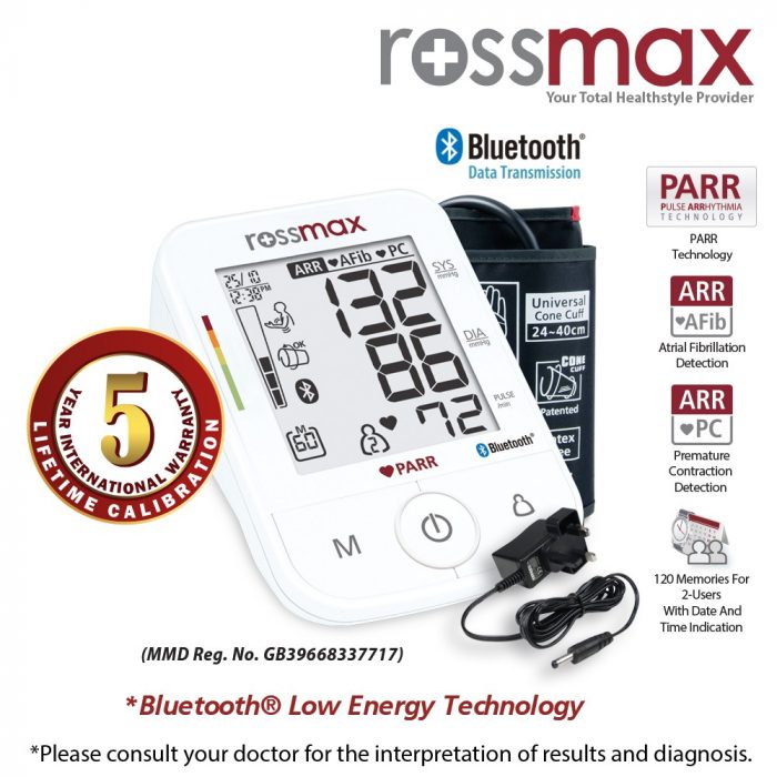 Rossmax PARR Blood Pressure Monitor w/ Bluetooth (Model: X5 BT) - KPJ Cares